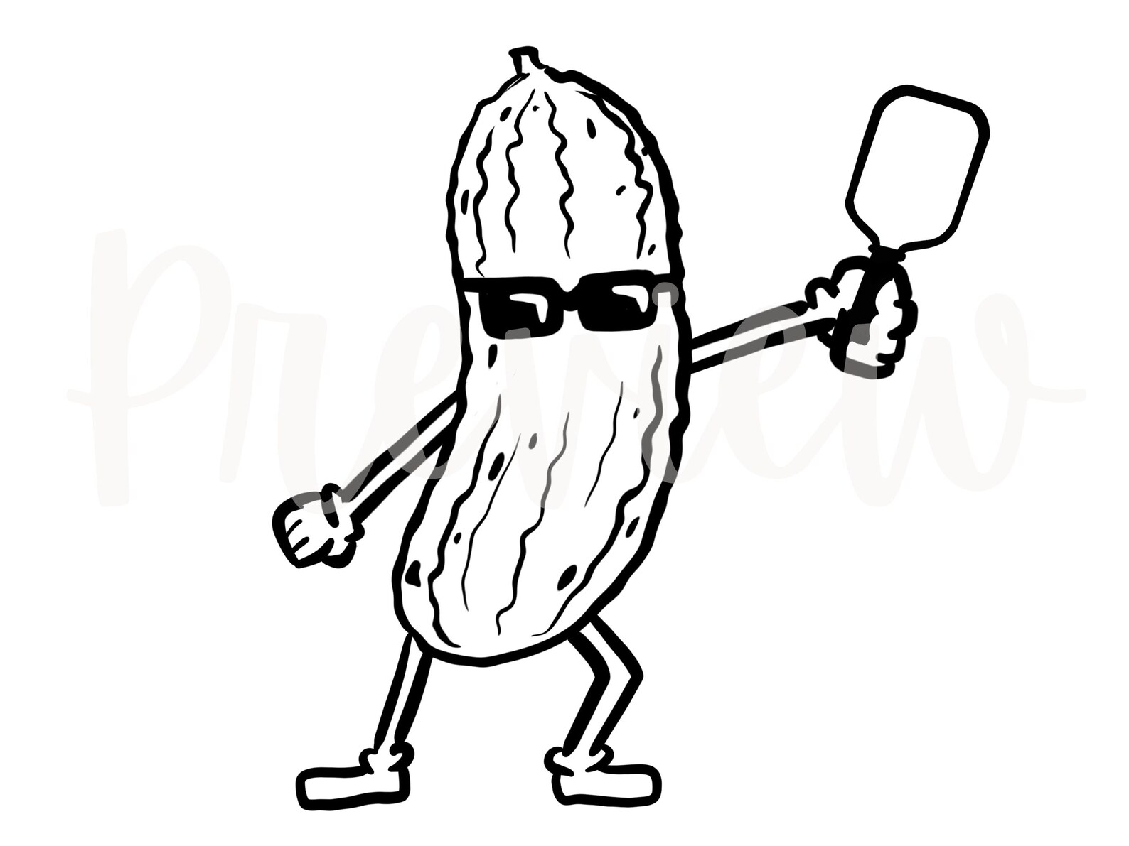 Cool Pickle Clip Art With Pickleball Ball and Paddle for Commercial Use ...