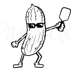 Cool Pickle Clip Art With Pickleball Ball and Paddle for Commercial Use ...