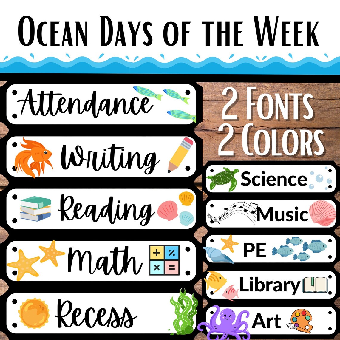 Under the Sea Ocean Classroom Decor With Days of the Week Ocean Number ...