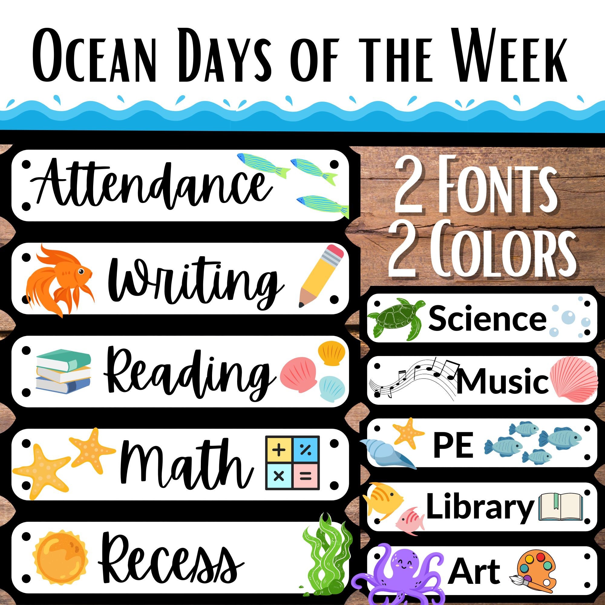 Under the Sea Ocean Classroom Decor With Days of the Week Ocean Number ...