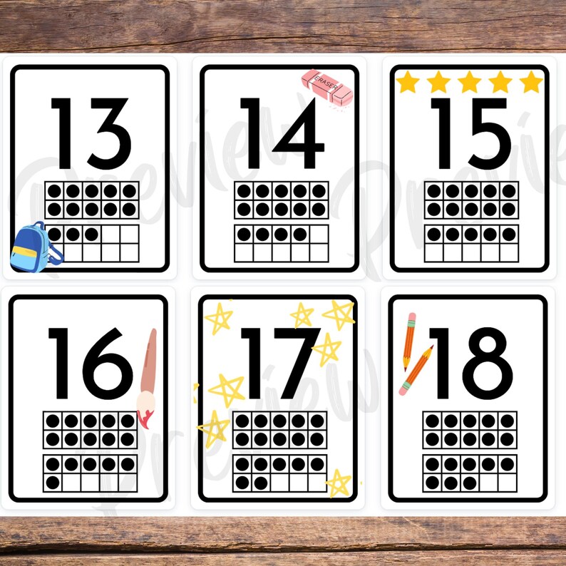 Editable Classroom Number Posters Template With Ten Frames and - Etsy