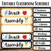 Classroom Schedule Cards Template Editable on Canva Daily Schedule With ...