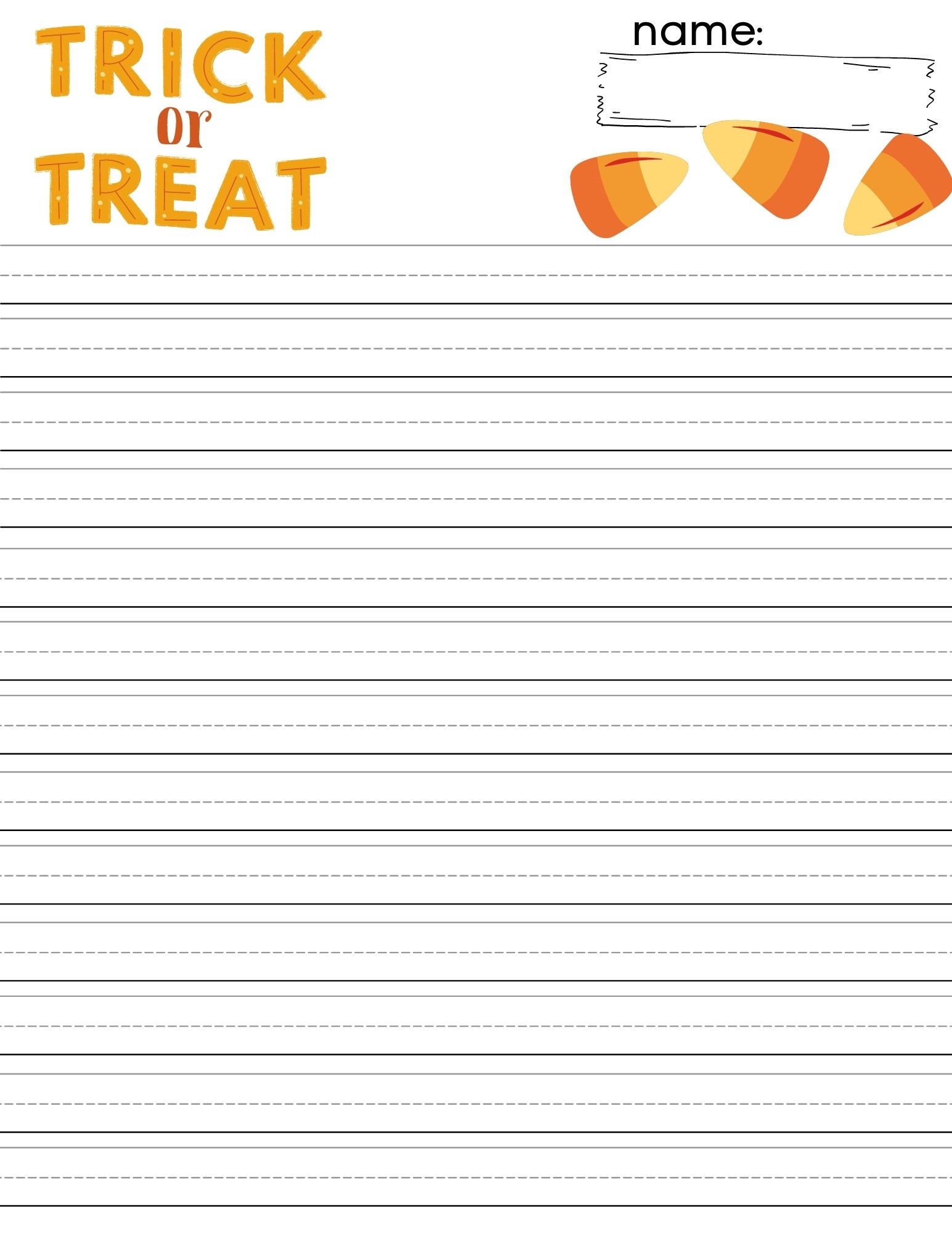 Halloween Paper With Levels of Lined Writing Paper With Spooky Designs ...