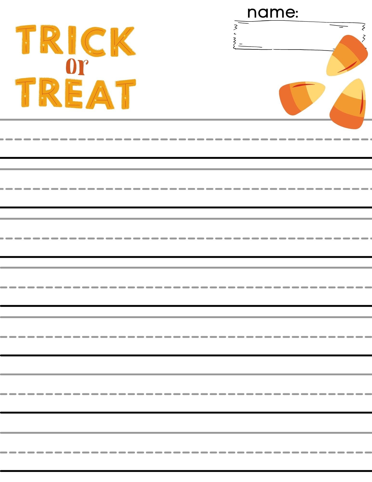 Halloween Paper With Levels of Lined Writing Paper With Spooky Designs ...