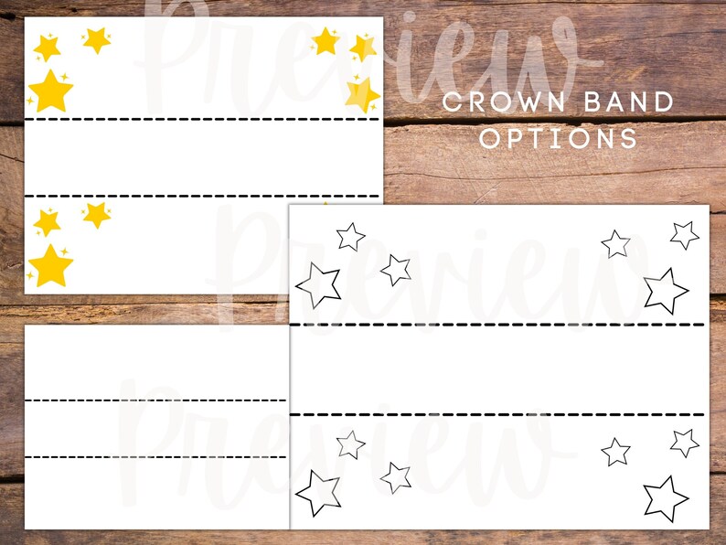 Luau Party Crowns in Color and Colorable Cut Outs Digital Download for ...