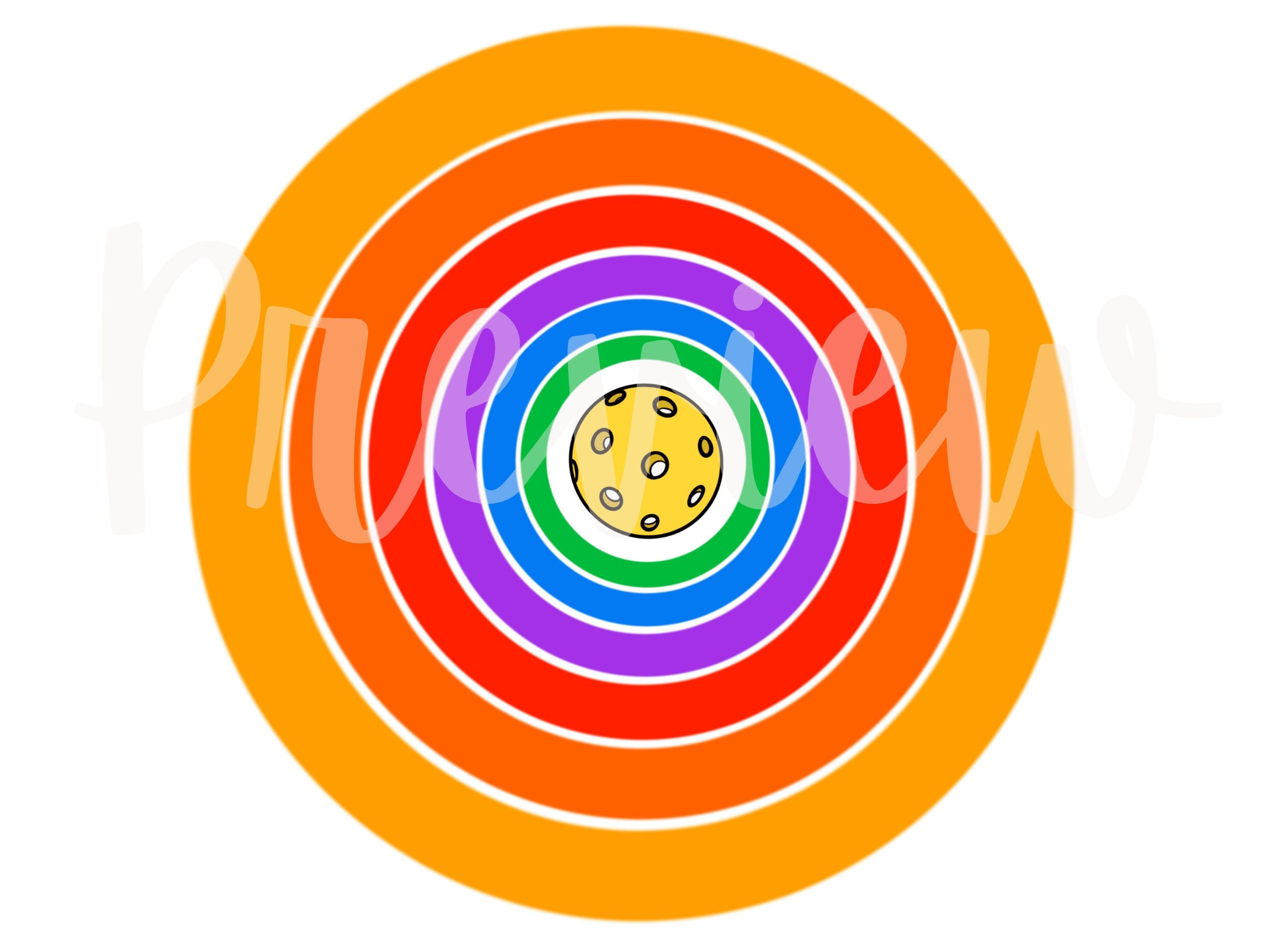 Rainbow Pickleball Clip Art PNG and JPEG Files for Commercial Use in a ...