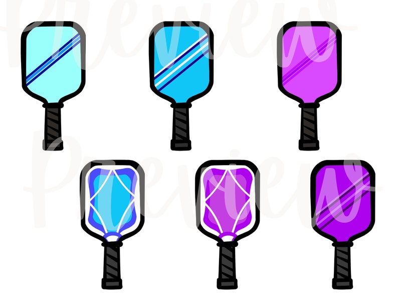 Pickleball Clip Art for Commercial Use: Rainbow Clipart of Balls and ...