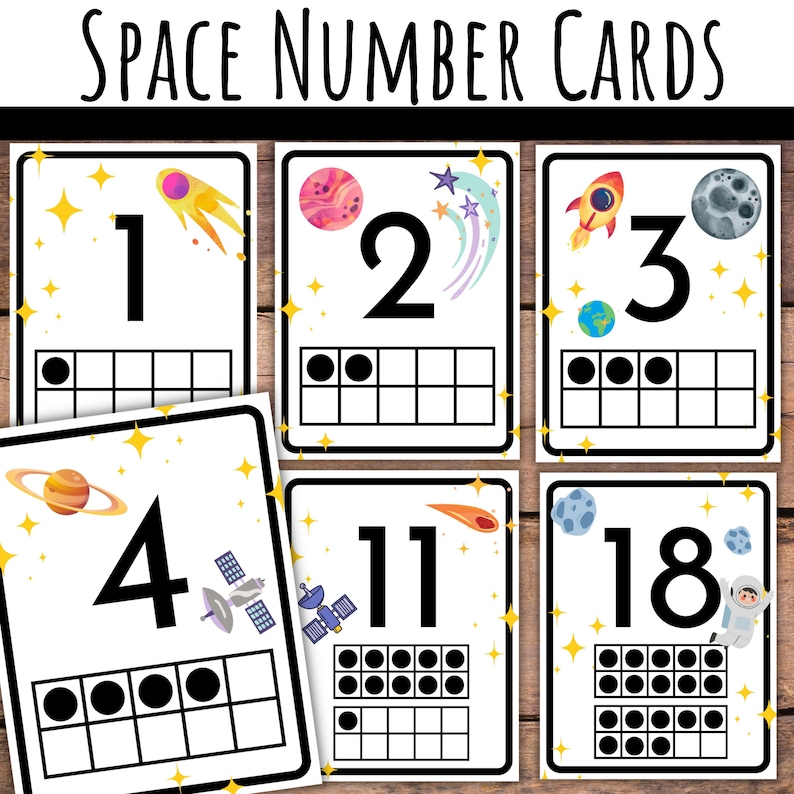 Space Numbers With Ten Frame Counting for Classroom Decor With Space ...