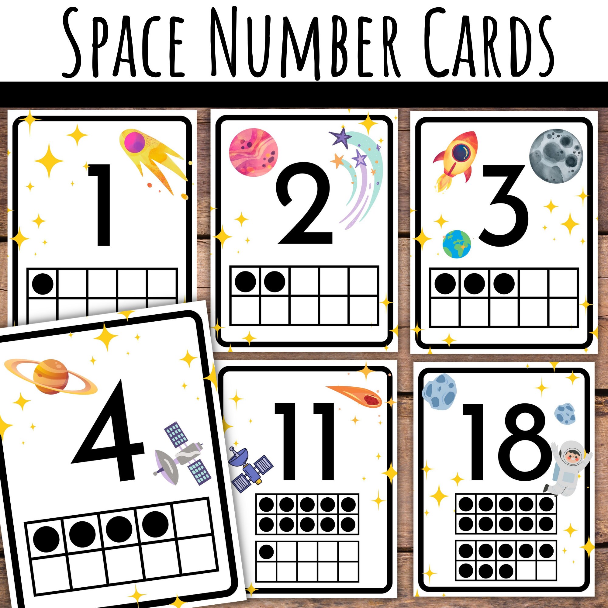 Outer Space Numbers With Ten Frames for Classroom Decor With Space ...