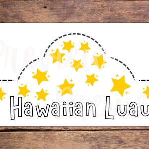 Luau Party Crowns in Color and Colorable Cut Outs Digital Download for ...
