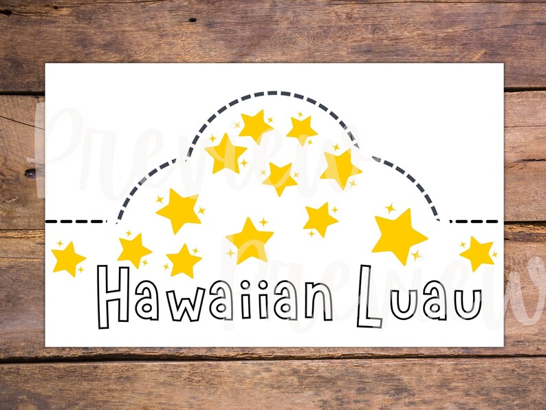 Luau Party Crowns in Color and Colorable Cut Outs Digital Download for ...