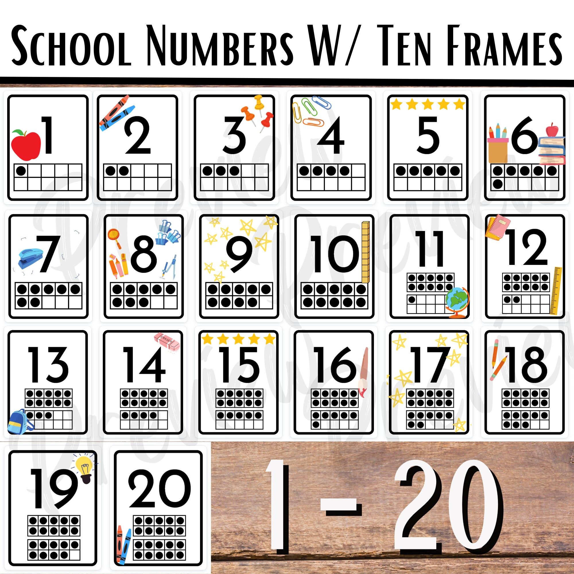 Editable Classroom Number Posters Template With Ten Frames and Counting ...
