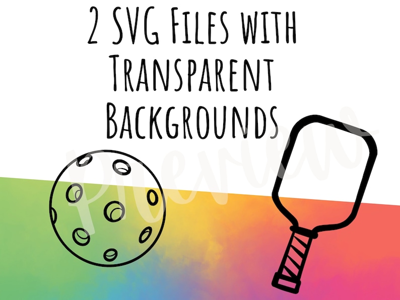 Rainbow Pickleball Clip Art Mega Bundle for Commercial Use - Paddles ...