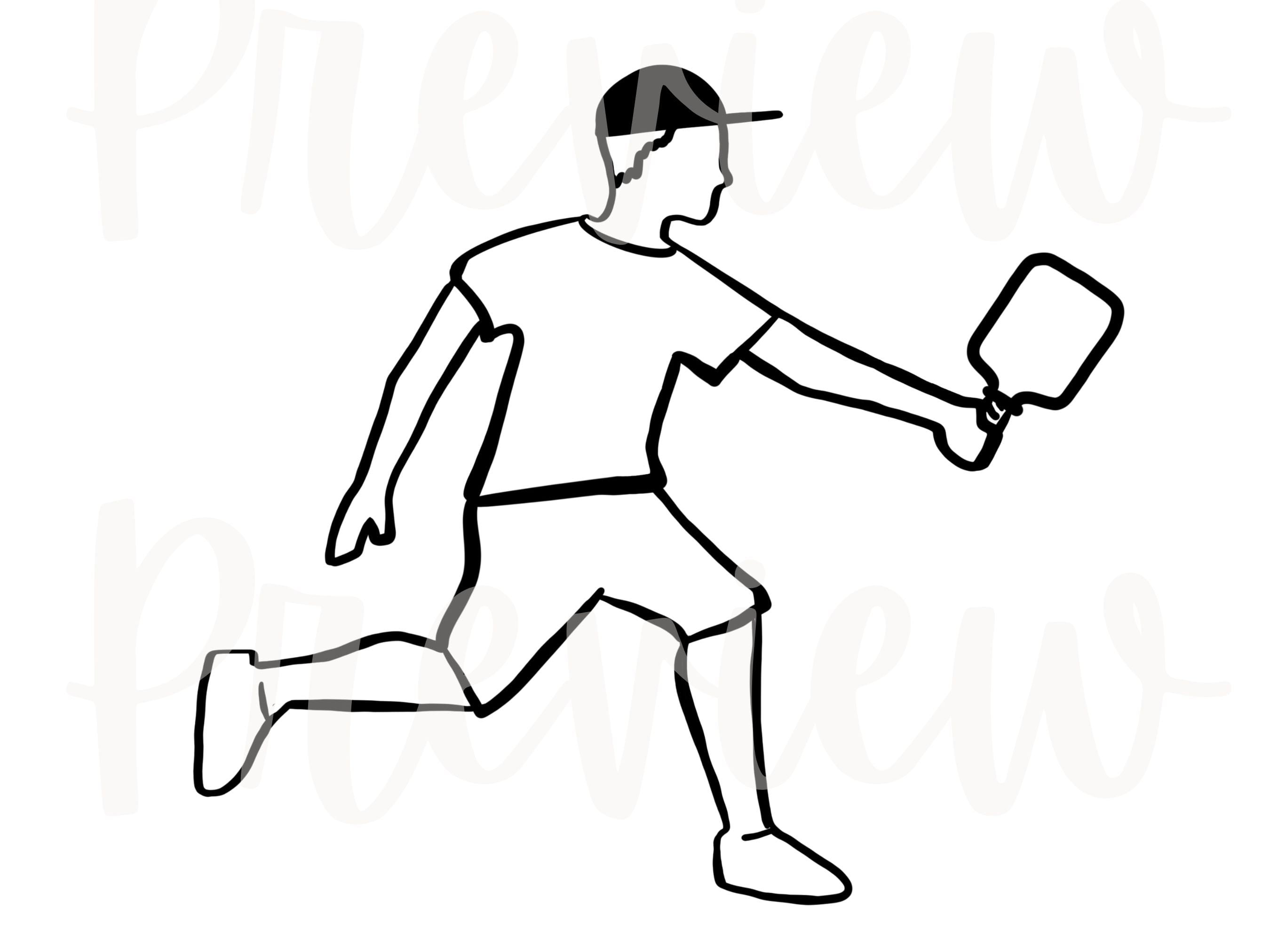 Pickleball Player Clip Art SVG & PNG Files Digital Download for ...