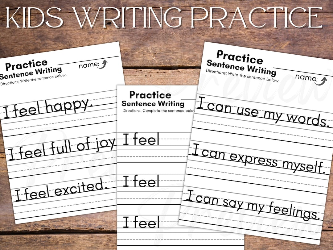 Kids Writing Practice - Writing Journal for Feelings With Emotion ...