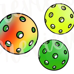 Pickleball Balls Clip Art PNG and SVG Files for Commercial Use in a ...
