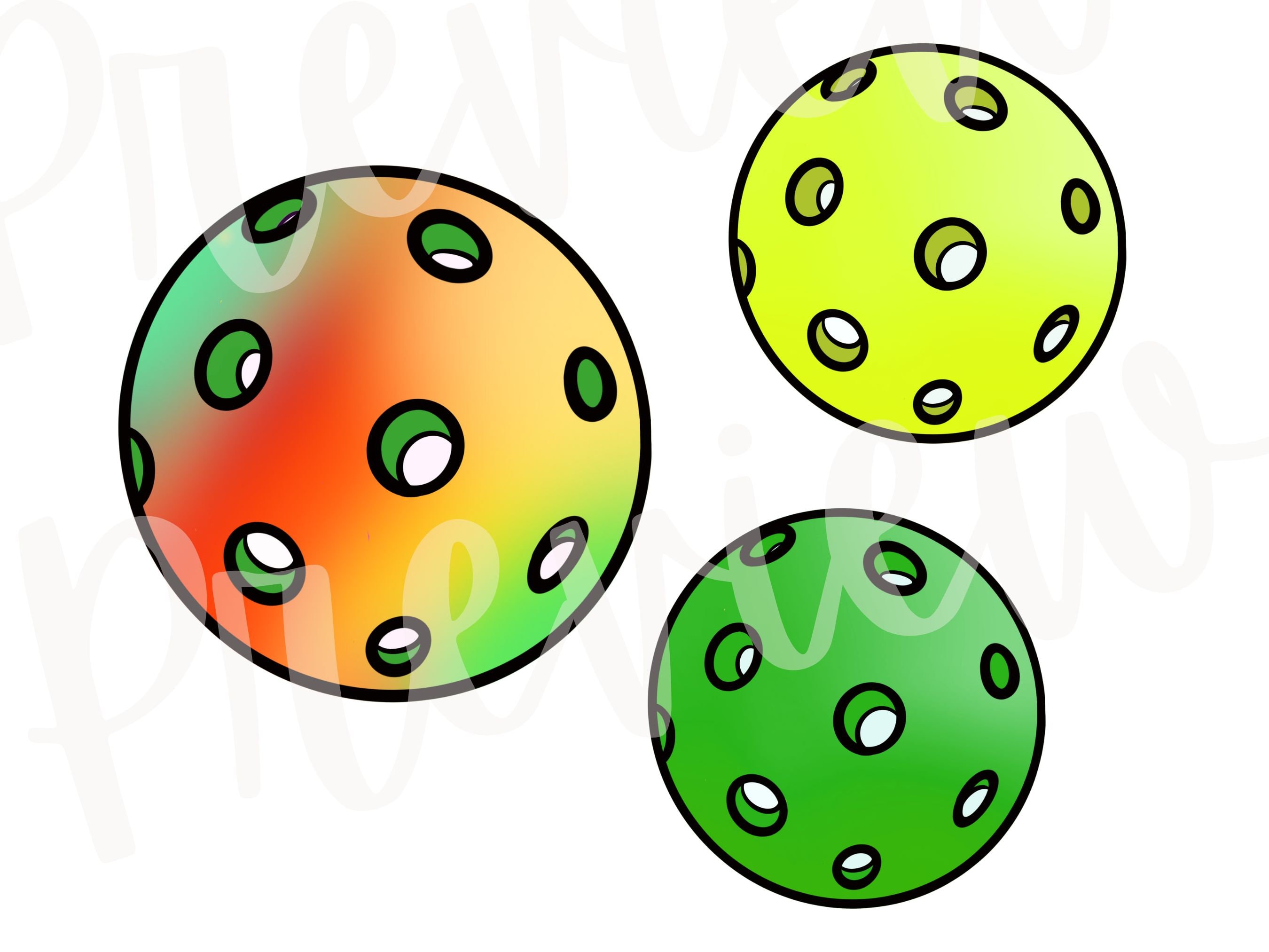 Pickleball Balls Clip Art PNG and SVG Files for Commercial Use in a ...