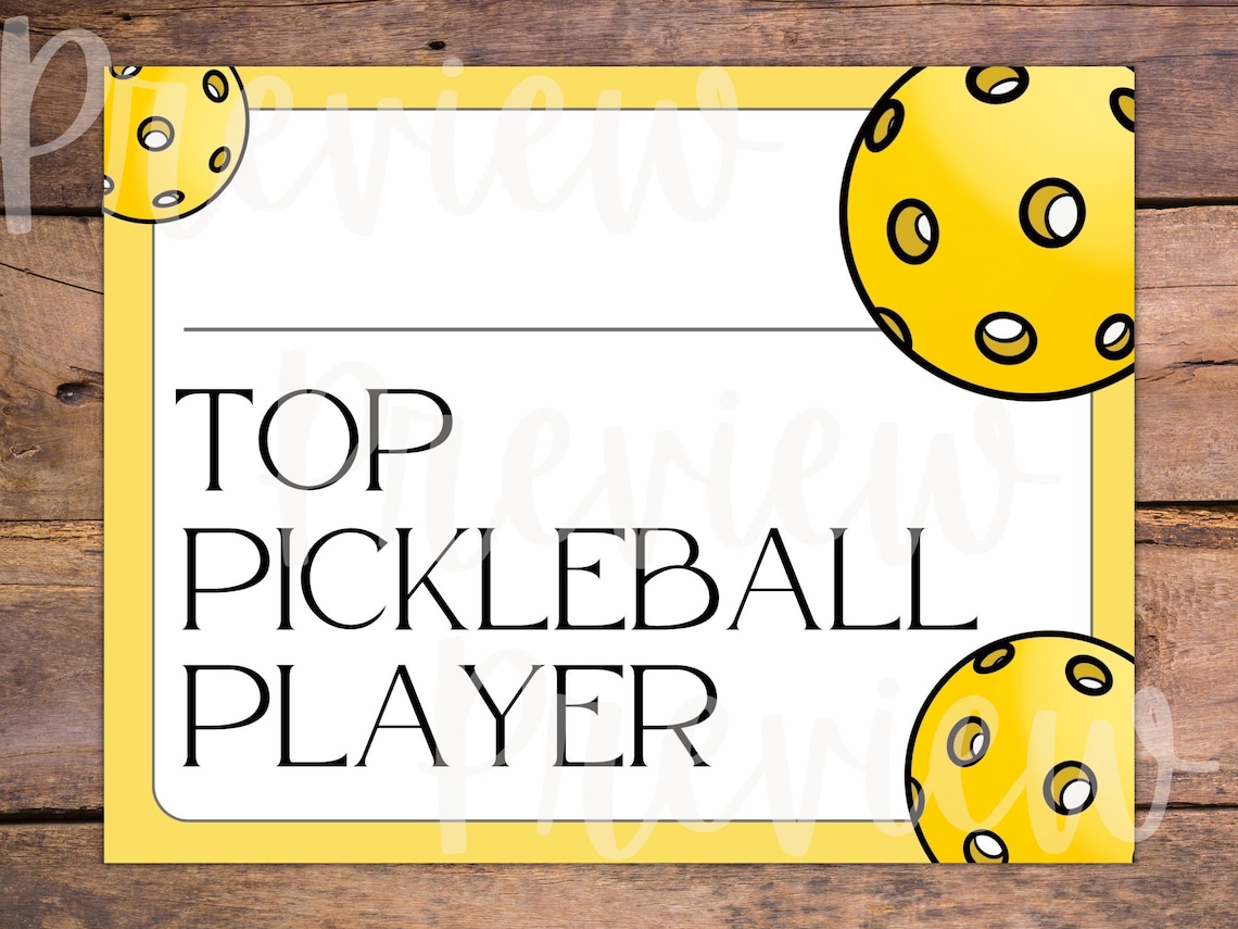 Pickleball Award or Certificate With Pickleballs and Pickle Players for ...