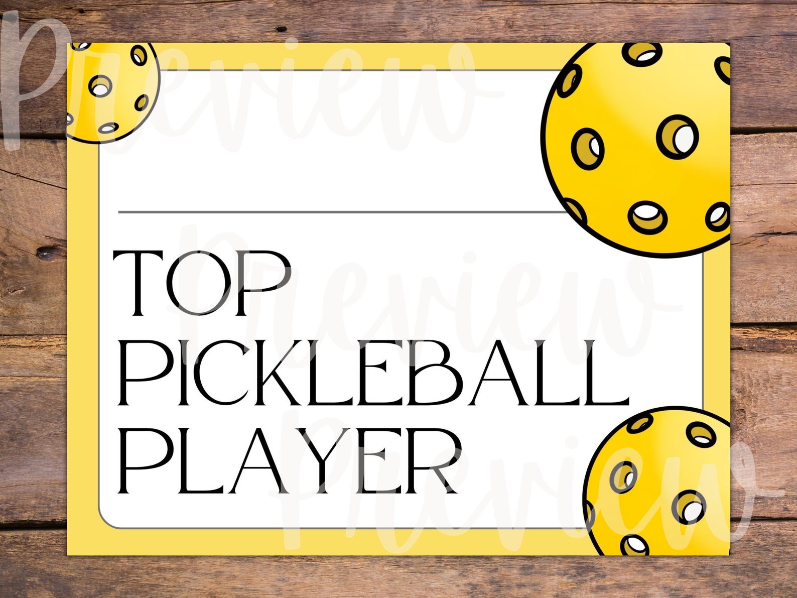 Pickleball Award or Certificate With Pickleballs and Pickle Players for ...