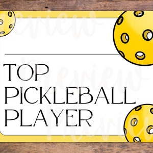 Pickleball Award or Certificate With Pickleballs and Pickle Players for ...