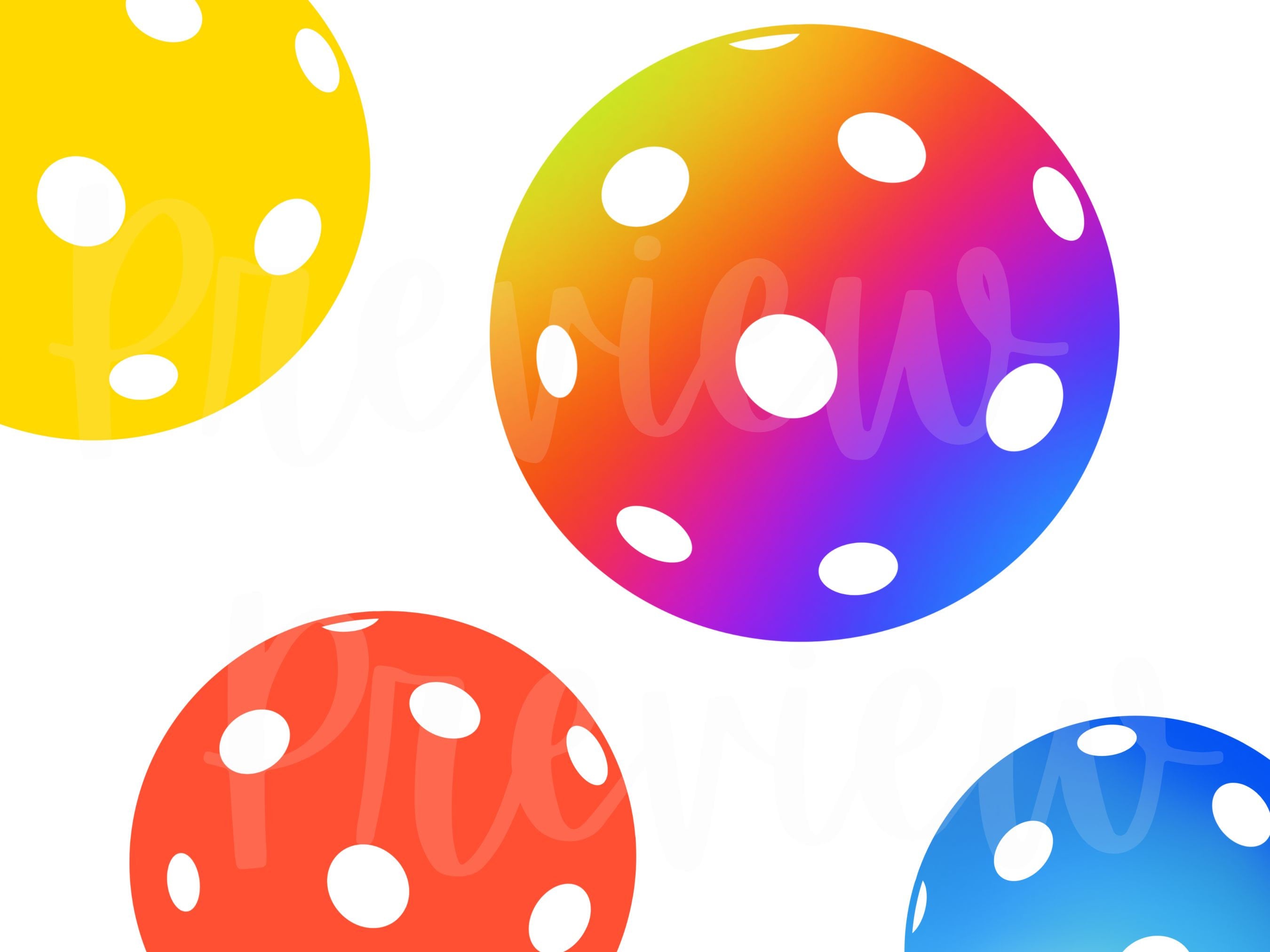 Pickleball Ball Art for Commercial Use PNG Files Pickle Ball Balls in ...