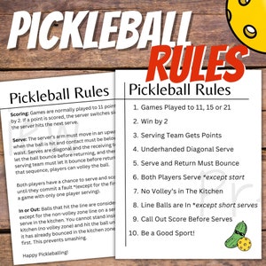Pickleball Poster of Pickleball Rules With Simple Scoring, Serving and ...
