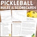 Bundle of Pickleball Rule Poster and Pickleball Scoresheet With ...