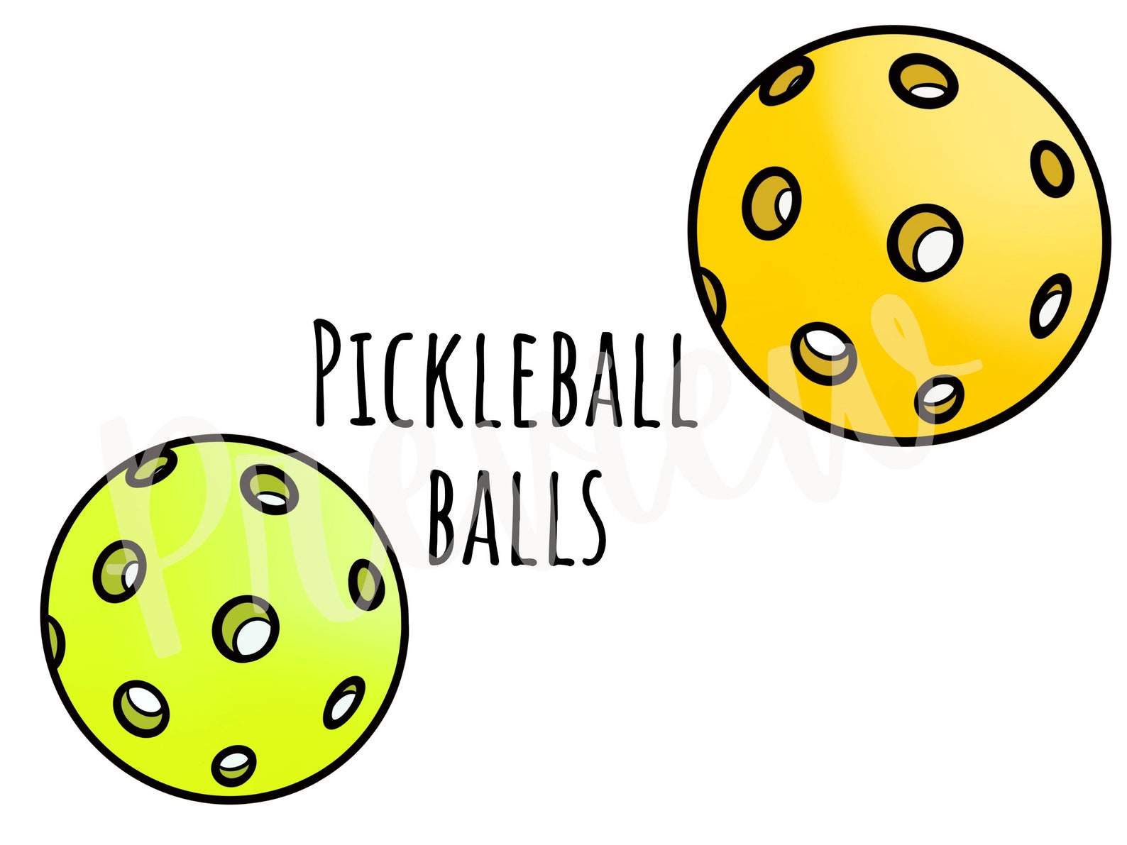 Pickleball Clip Art PNG Files for Commercial Use in a Greater Design ...
