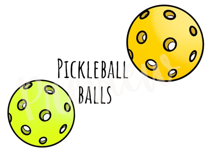 Pickleball Clip Art Pickle Ball Paddles and Balls in Rainbow Colors and ...