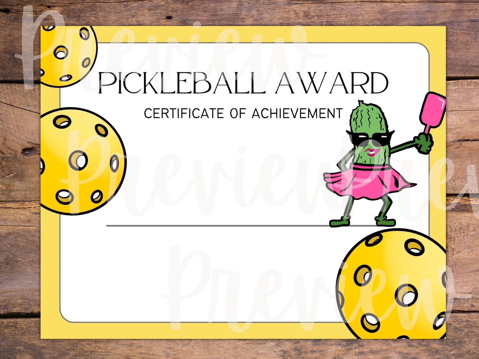 Pickleball Award Bundle With Fancy Certificate or Funny Pickle Players ...