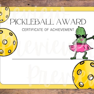Pickleball Award Bundle With Fancy Certificate or Funny Pickle Players ...