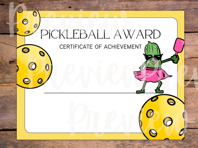Pickleball Award Bundle With Fancy Certificate or Funny Pickle Players ...