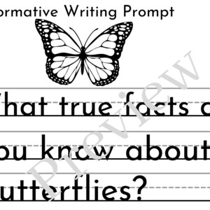Printable Butterfly Writing Process With Informative Writing Prompt ...