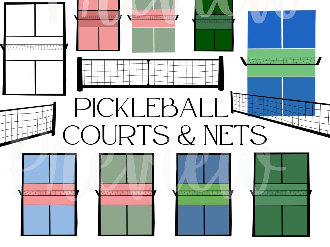 Courts and Nets Pickleball Clip Art PNG Files for Commercial Use ...
