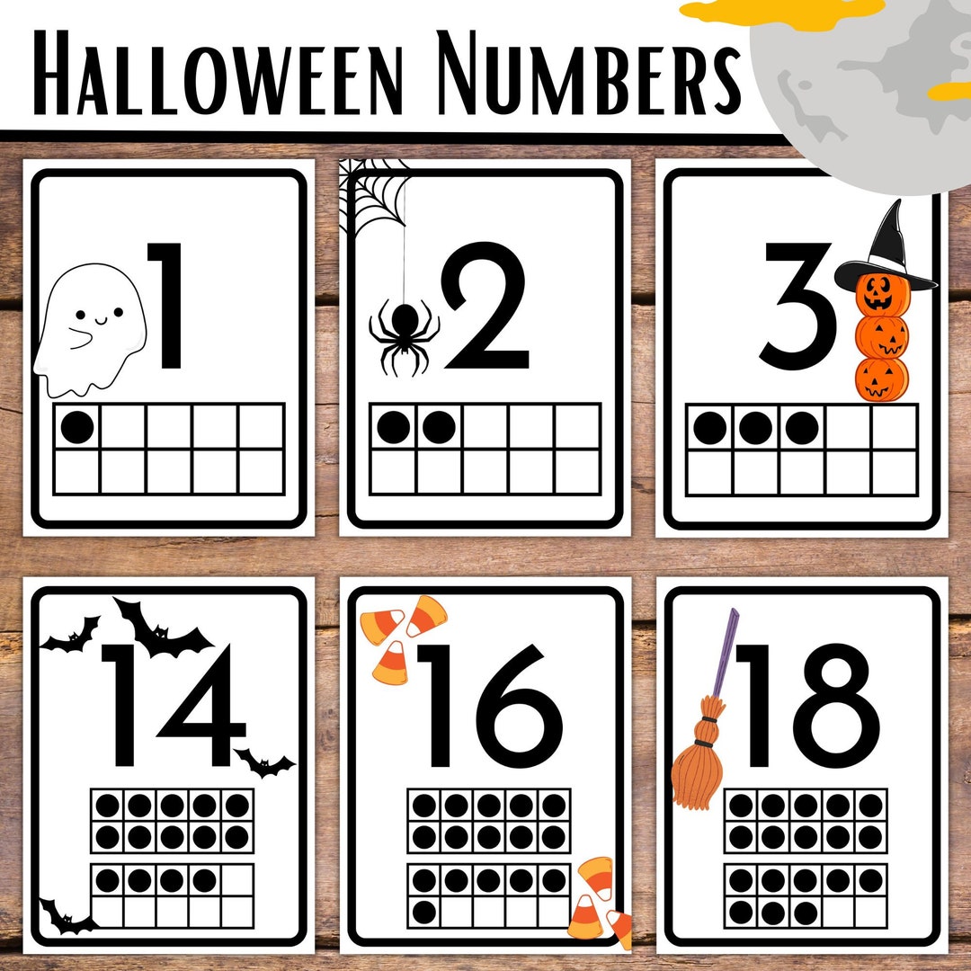 Halloween Number Posters With Ten Frames for Classroom Decor With ...
