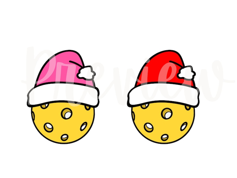 Christmas Pickleball Clip Art for Holiday Designs With Pickle Player in ...