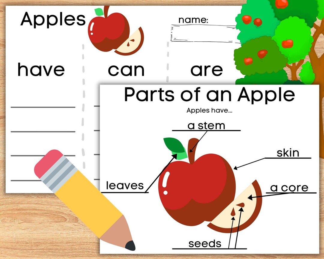 Apple Writing Center With Informative Writing Prompt and Leveled Lined ...