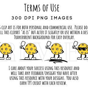 Funny Pickleball Clip Art for Commercial Use PNG Files Yellow ...