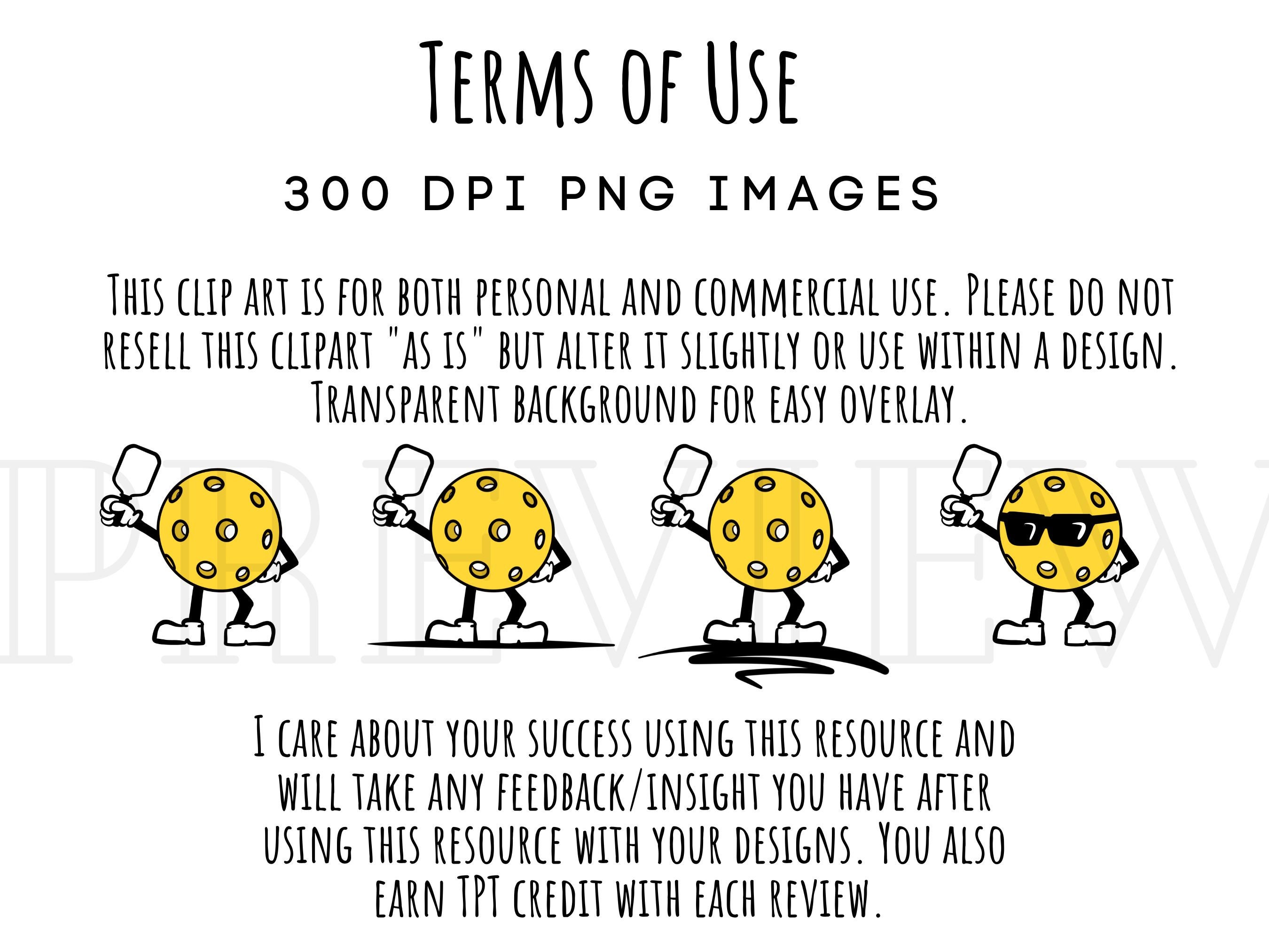 Funny Pickleball Clip Art for Commercial Use PNG Files Yellow ...