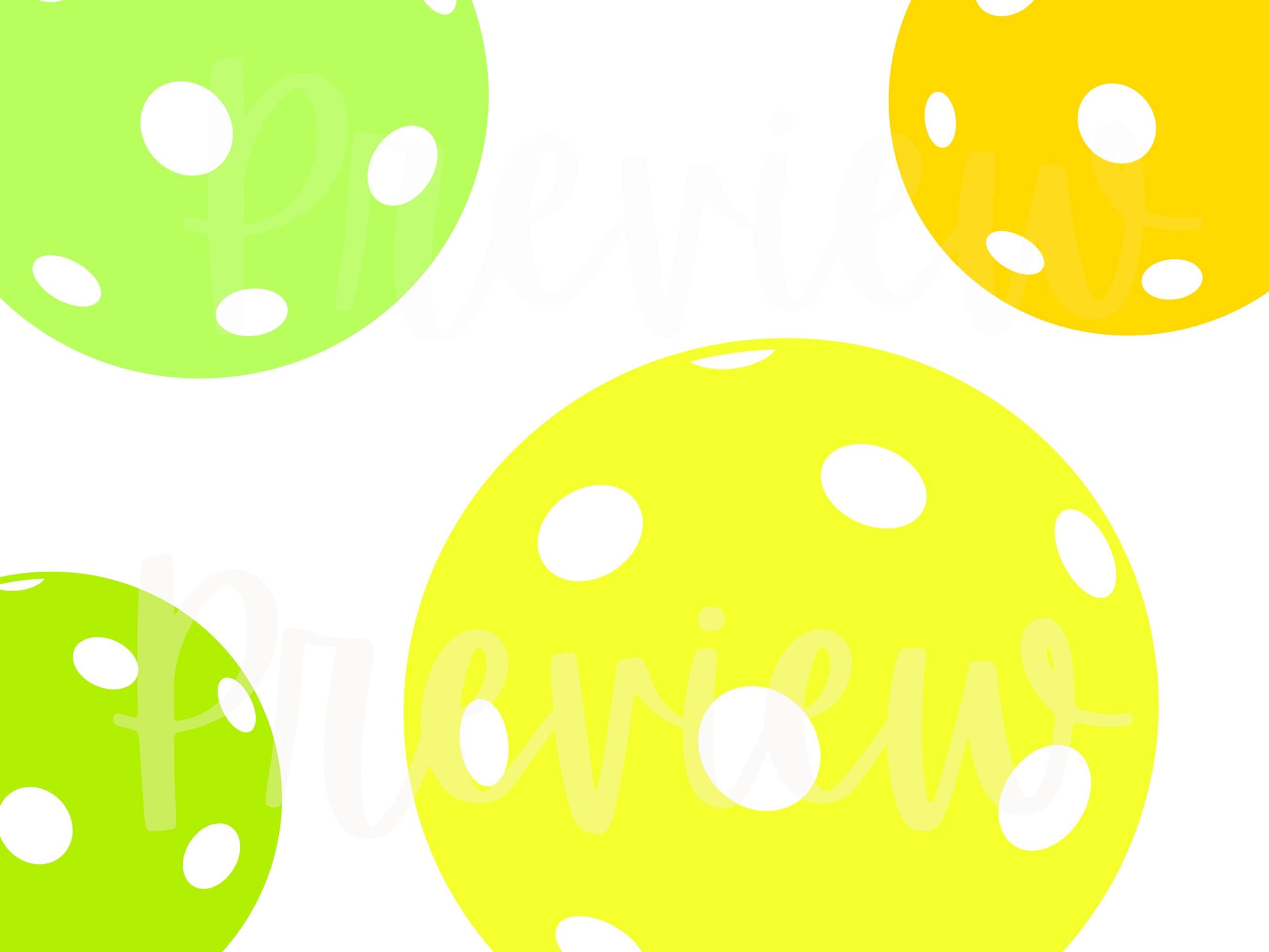 Pickleball Ball Art for Commercial Use PNG Files Pickle Ball Balls in ...