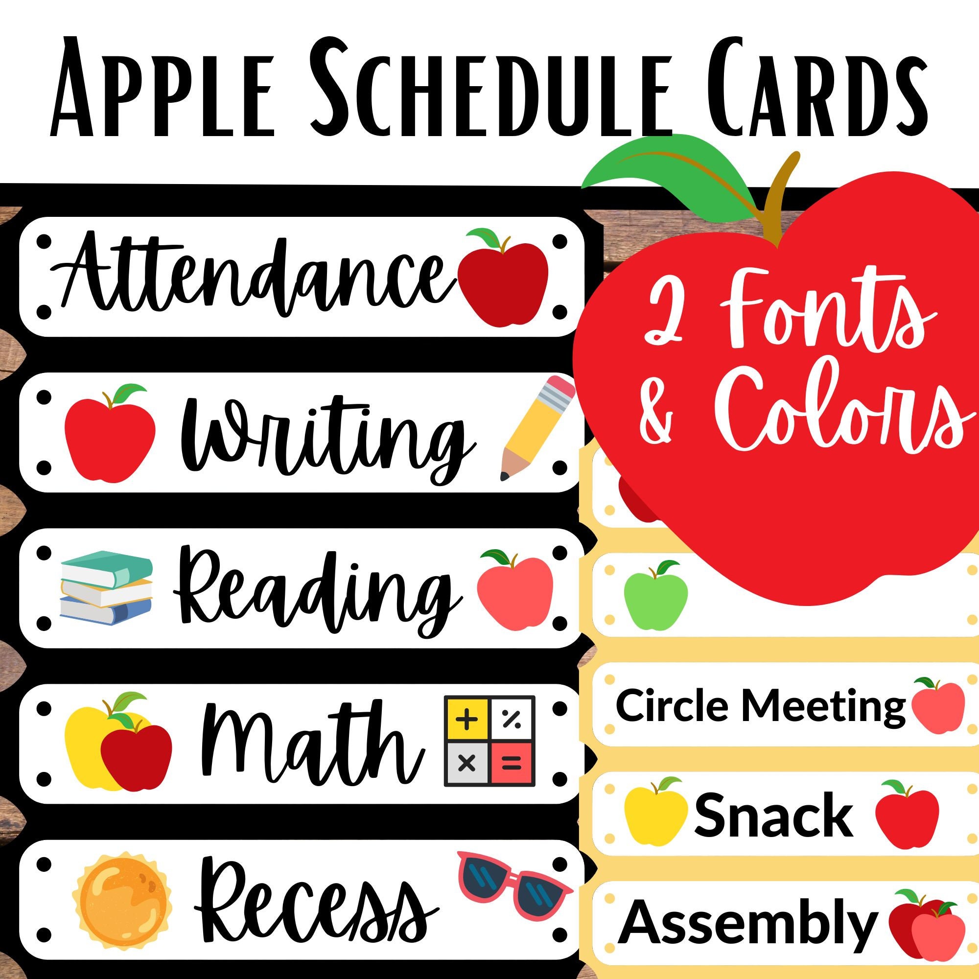 Printable Apple Classroom Decor With Apple Numbers, Days of the Week ...