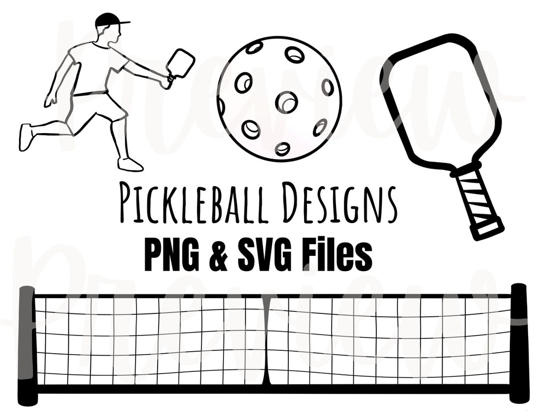 Pickleball Player Clip Art SVG & PNG Files Digital Download for ...