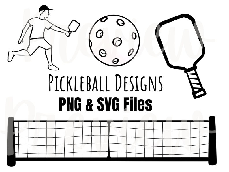 Pickleball Player Clip Art SVG & PNG Files Digital Download for ...