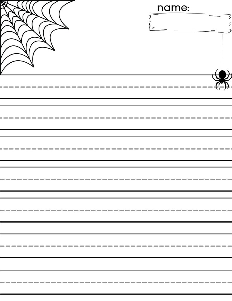 Halloween Paper With Levels of Lined Writing Paper With Spooky Designs ...