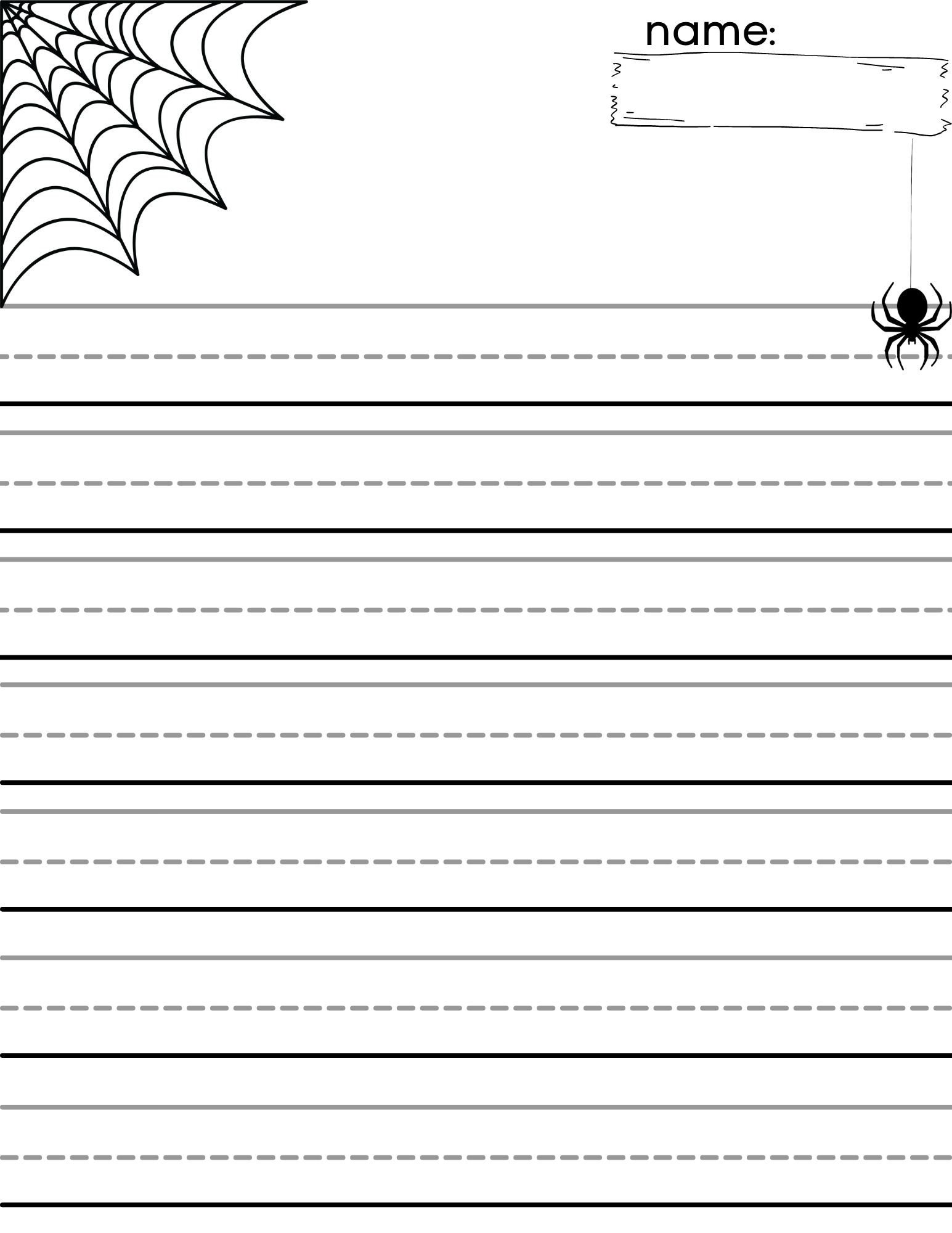 Halloween Paper With Levels of Lined Writing Paper With Spooky Designs ...