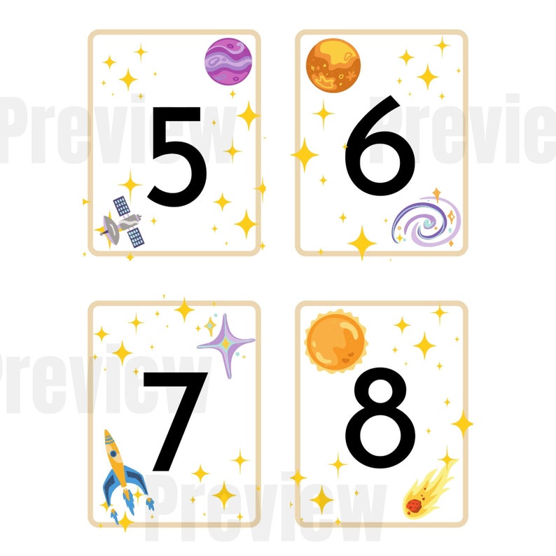 School Posters of Outer Space Numbers for Classroom Decor With Numbers ...