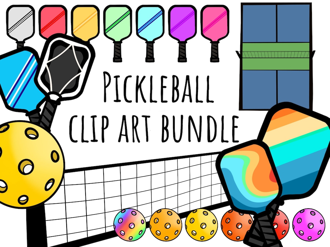Pickleball Clip Art MEGA Bundle for Commercial Use in a Greater Design ...