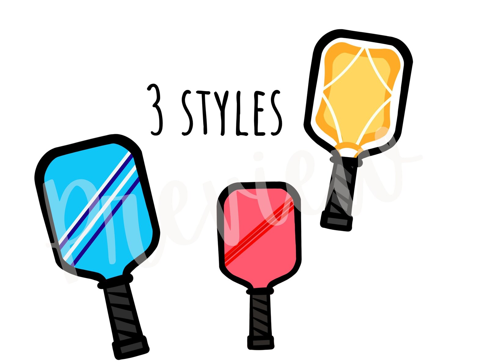 Pickleball Clip Art PNG Files for Commercial Use in a Greater Design ...