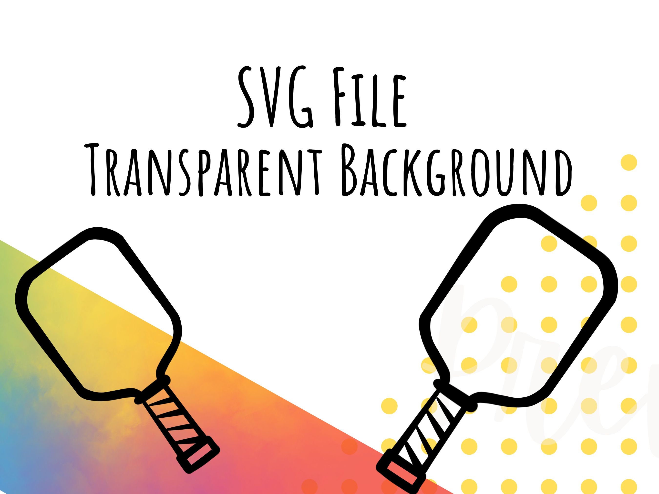 Pickle Ball Paddles in Rainbow Colors and Outlines Pickleball Clip Art ...