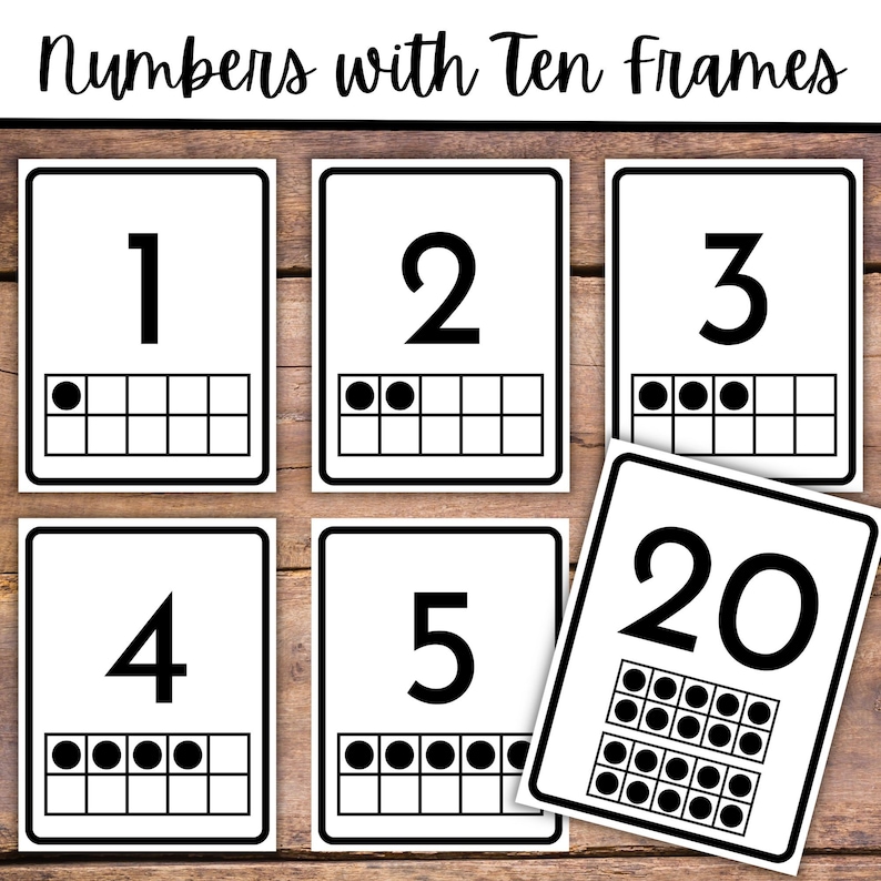 Number Posters With Ten Frames for Classroom Decor With Number Cards 1 ...